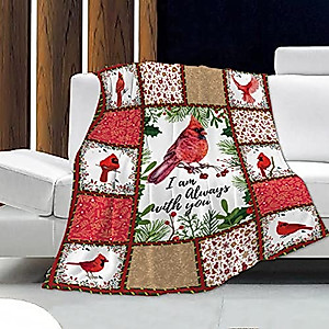 I'm with You Northern Cardinal Christmas Blanket,Red Throw Blanket for Couch,Weighted Soft Fleece Blanket,Christmas Decorations Pets (40"X30")