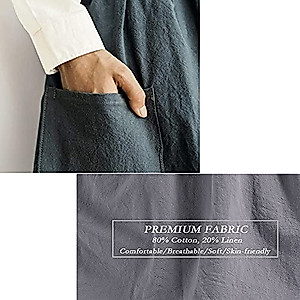 SF-ZXTINP Cotton and linen Kitchen Cooking Aprons Dress for Women with Pockets Cute for Baking Painting Gardening Cleaning