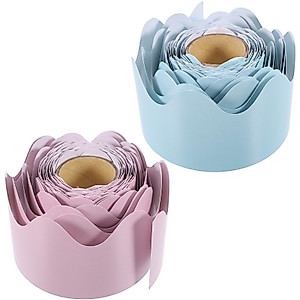 NUOBESTY 2 Rolls Bulletin Board Blackboard Border Decors Removable Border Trim Delicate Border Trim Blackboard DIY Trim Bulletin Scalloped Borders Paper Detachable Glitter Primary School