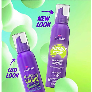 Aussie Mousse, with Bamboo & Kakadu Plum, Instant Volume, For Fine Hair, 6 Fl Oz (Pack of 3), Packaging May Vary