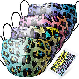 Kids' 60-Pack Individually Packaged Disposable Face Masks Leopard Gradient Pattern Ear Loop Hidden Nose Metal Strip Rainbow