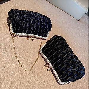 Debutante Evening Bag Black Women Clutch Bag With Chain Shoulder Strap Shoulder Bag