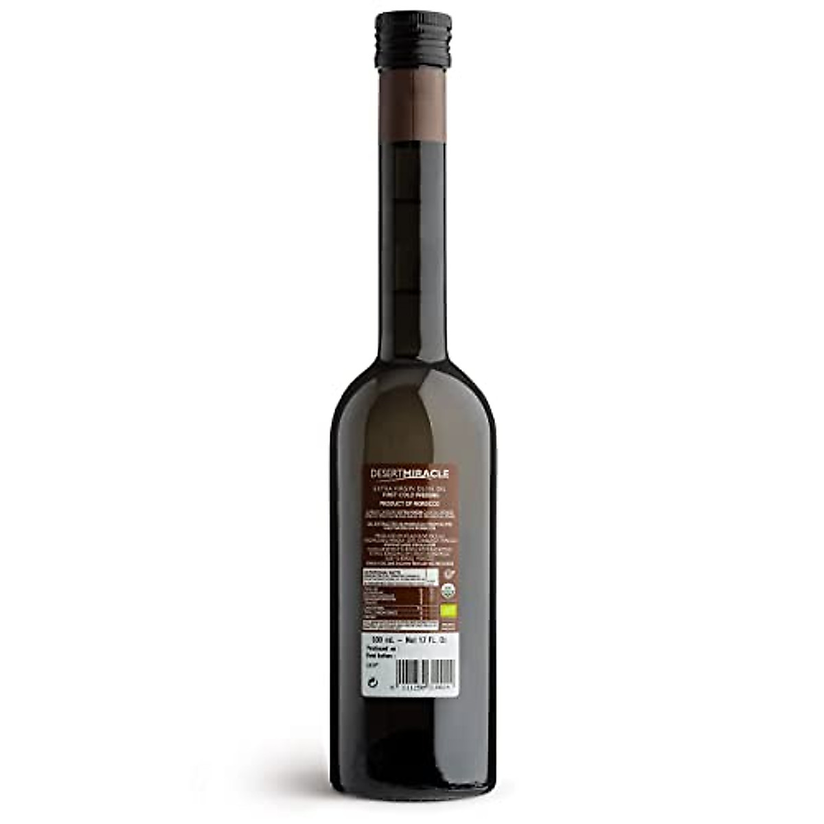 Desert Miracle Cold Pressed Polyphenol Rich Moroccan Olive Oil, First Cold Pressed EVOO From Morocco, Extra Virgin Organic Olive Oil, Gold Medals Awards Winning Olive Oil,Kosher for Passover, 500 mL