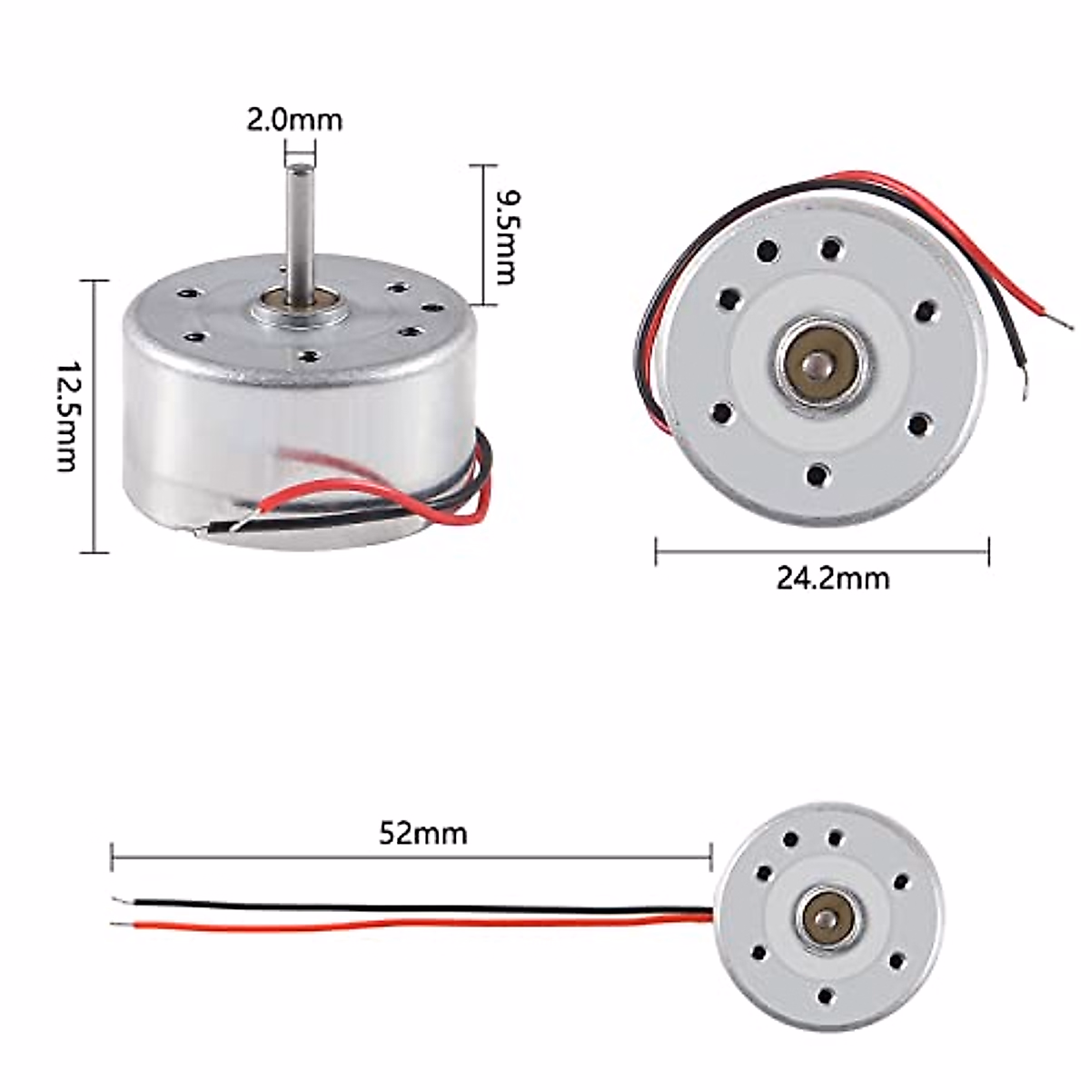 Aobao 4pcs Electric Motors DC 3V 1730RPM Mini Electric Motor for DIY Toys Wind Turbine Generator Generator DC Motor