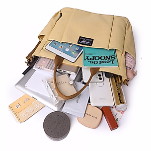 Tote Bag for Women Crossbody Canvas Tote Bag Traveler Handbag Zipper Canvas Tote Bag (khaki)