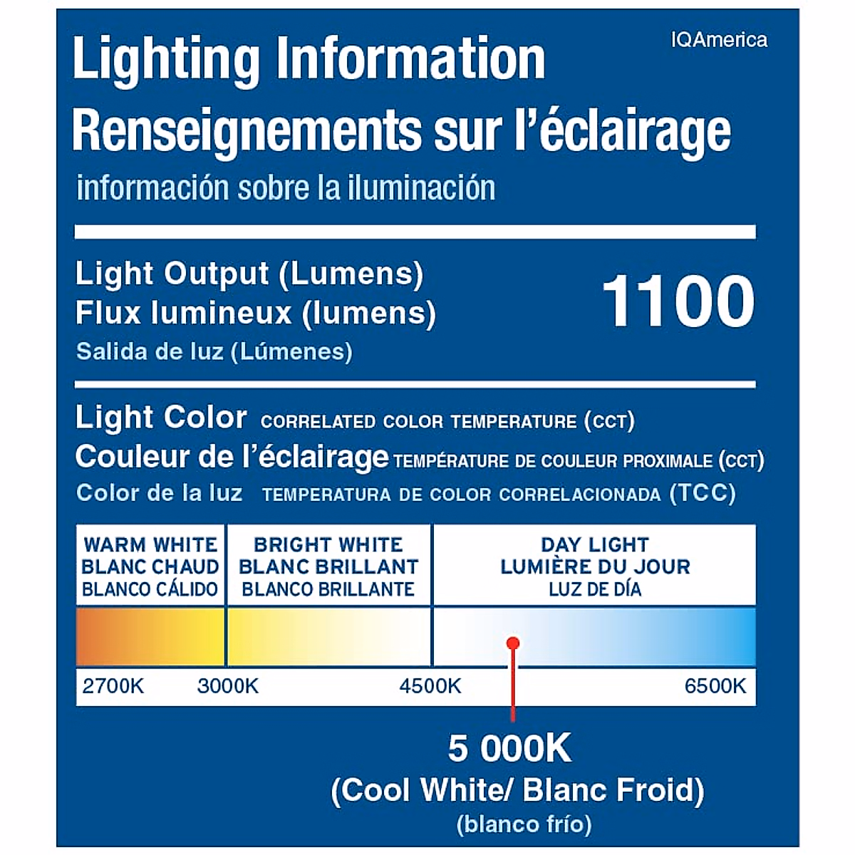 IQ America Motion Security Flood Light Eave/Soffit or Wall Universal Mount 1100 Lumen LED Outdoor Weatherproof Adjustable Motion Sensor, 180° 50' Detection, Yard Barn Shed Attic Workshop Garage WH
