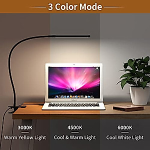 iZELL Book Light, LED Reading Light Clip On [3 Color Modes & 10 Brightness Levels] Flexible Gooseneck Book Reading Lamp for Kids Reading in Bed at Night Clip Bedside Table Headboard Dorm