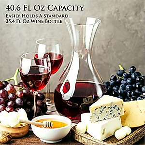 Culinaire Crystal Glass Wine Decanter White and Red Wine Decanter Artisan Wine Decanter Wine Aerator or Carafe Wine Gifts for Wine Lovers 1200ml