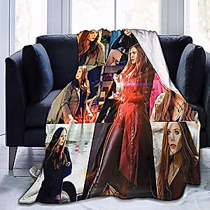 Elizabeth Olsen Wanda Maximoff Soft and Comfortable Wool Fleece Throw Blankets Yoga Blanket Beach Blanket Suitable for Home and Tourist Camping