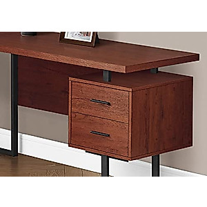 Monarch Specialties I 7611 Computer Desk, Home Office, Corner, Left, Right Set-up, Storage Drawers, 70" L, L Shape, Work, Laptop, Metal, Laminate, Brown, Black