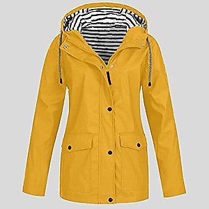 Jackets for Women Fashion, Warm Oversize with Pockets Womens Fall Clothes Coats Tops Kawaii Long Sleeve Active Xmas Girl Jackets Thanksgiving Shirts for Women Yellow
