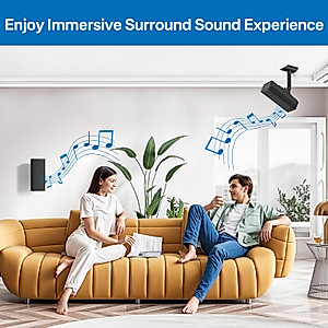 Angle Adjustable Bose Speaker Wall Mount - Ceiling & Wall Mount for Bose UB-20 Series II, SoundTouch, CineMate, Lifestyle, Acoustimass, Cube Surround Speaker Bracket, Black