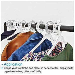 PATIKIL Clothes Dividers, 8 Pack Closet Clothing Wardrobe Rack Reusable Sorting Age Round Hanger Separator for Nursery, White Gray