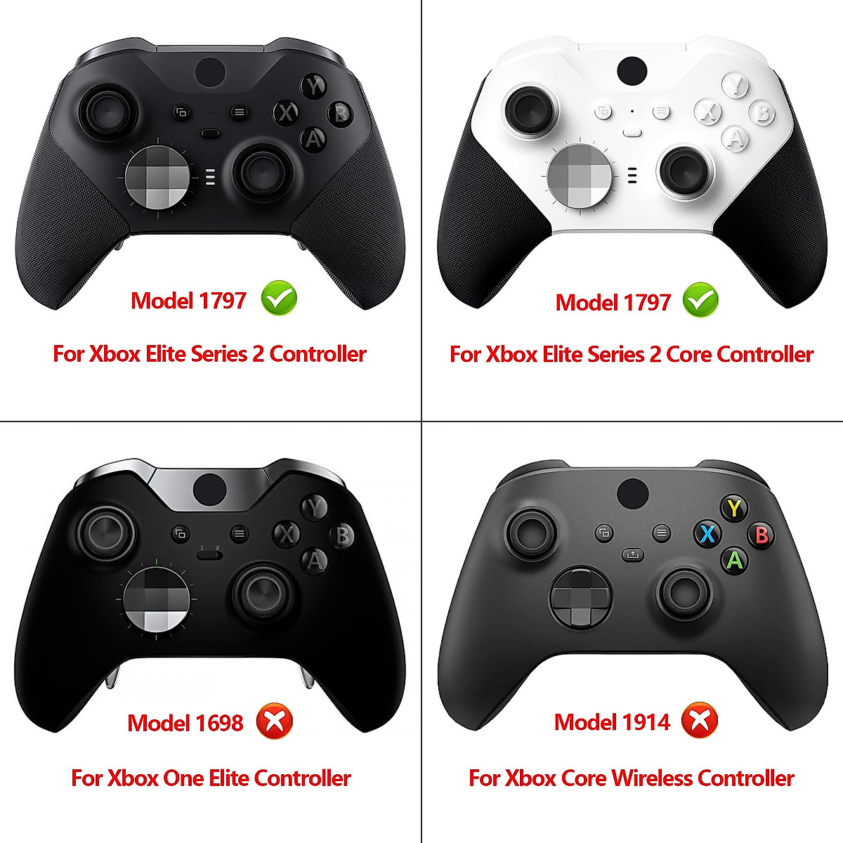 eXtremeRate Shadow Scarlet Red Soft Touch Grip Faceplate for Xbox One Elite Series 2, Front Housing Shell Cover Replacement Kit for Xbox Elite 2 Core Controller Model 1797 - Controller NOT Included
