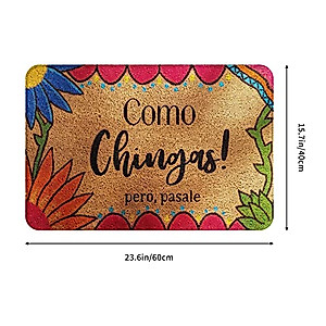 Bathroom Doormat Como Chingas! Pero pasale - Funny Spanish Doormat，Doormat Kitchen Door Mat Bedroom Carpet Porch Rugs 16 * 24in