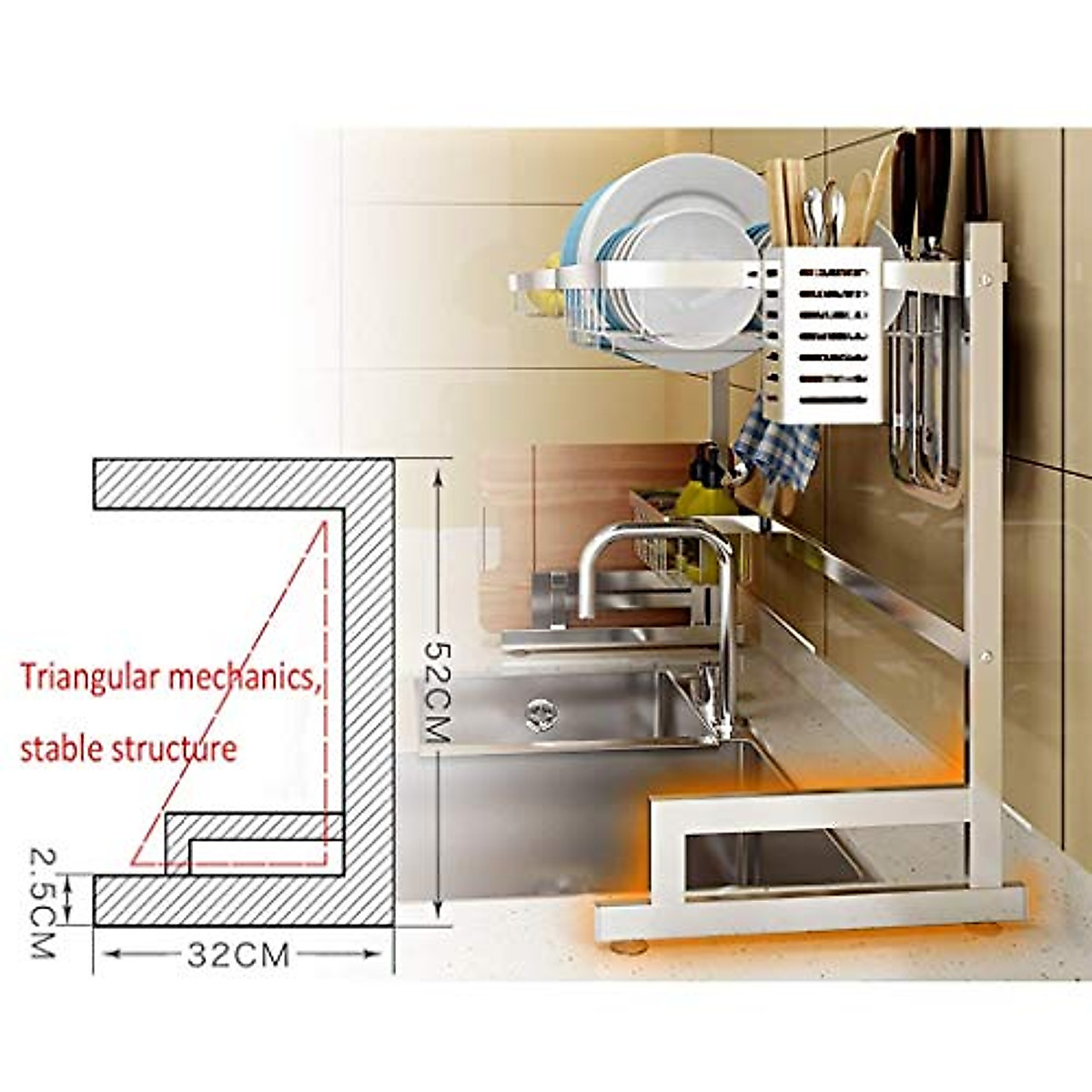 FEHUN Sinks,Kitchen Rack Sink Dish Rack Drain Rack