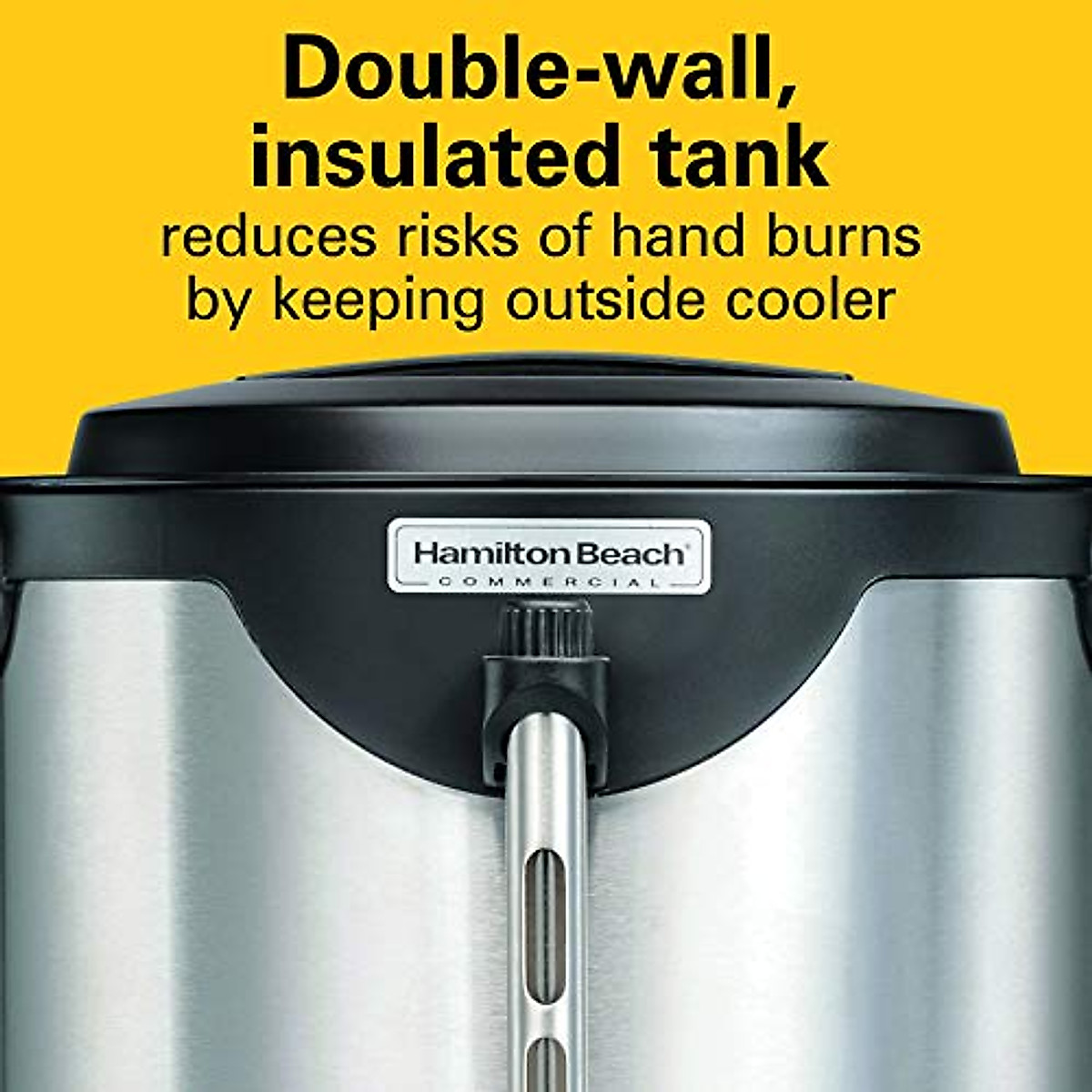 Hamilton Beach Commercial 40 Cup Stainless Steel Coffee Urn Double Wall, 120V, NSF Certified (HCU040S)
