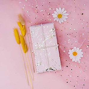 WRAPAHOLIC Wrapping Paper Roll - Pink Marble/Floral/Star Set, Perfect for Birthday, Holiday, Mother's Day, Wedding, Valentine's Day, Graduation Baby Shower - 3 Rolls - 30 inch x 120 inch
