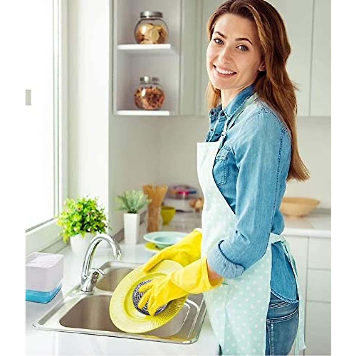 6Pcs Scourer Steel Wool Scrubber - Steel Wool for Cleaning Dish Pots Pans Grills Stainless Steel Scrubber for Kitchen Sinks Cleaning Steel Wool Pads Metal Scrubber