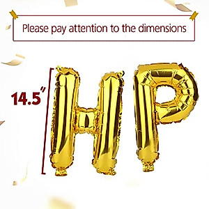 Mr. Pen- Happy Birthday Balloons, 14.5 Inch, Gold, 15 Pcs, Happy Birthday Balloons Letters, Happy Birthday Balloon Banner, Happy Birthday Foil Balloon, Happy Birthday Letter Balloons