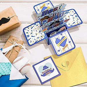 Supoeguk Pop Up Fathers Day Card, Best Dad Ever Greeting Card, Father’s Day Gift for Dad Husband Son Brother, 3D Foiled Dad Birthday Card from Daughter Son