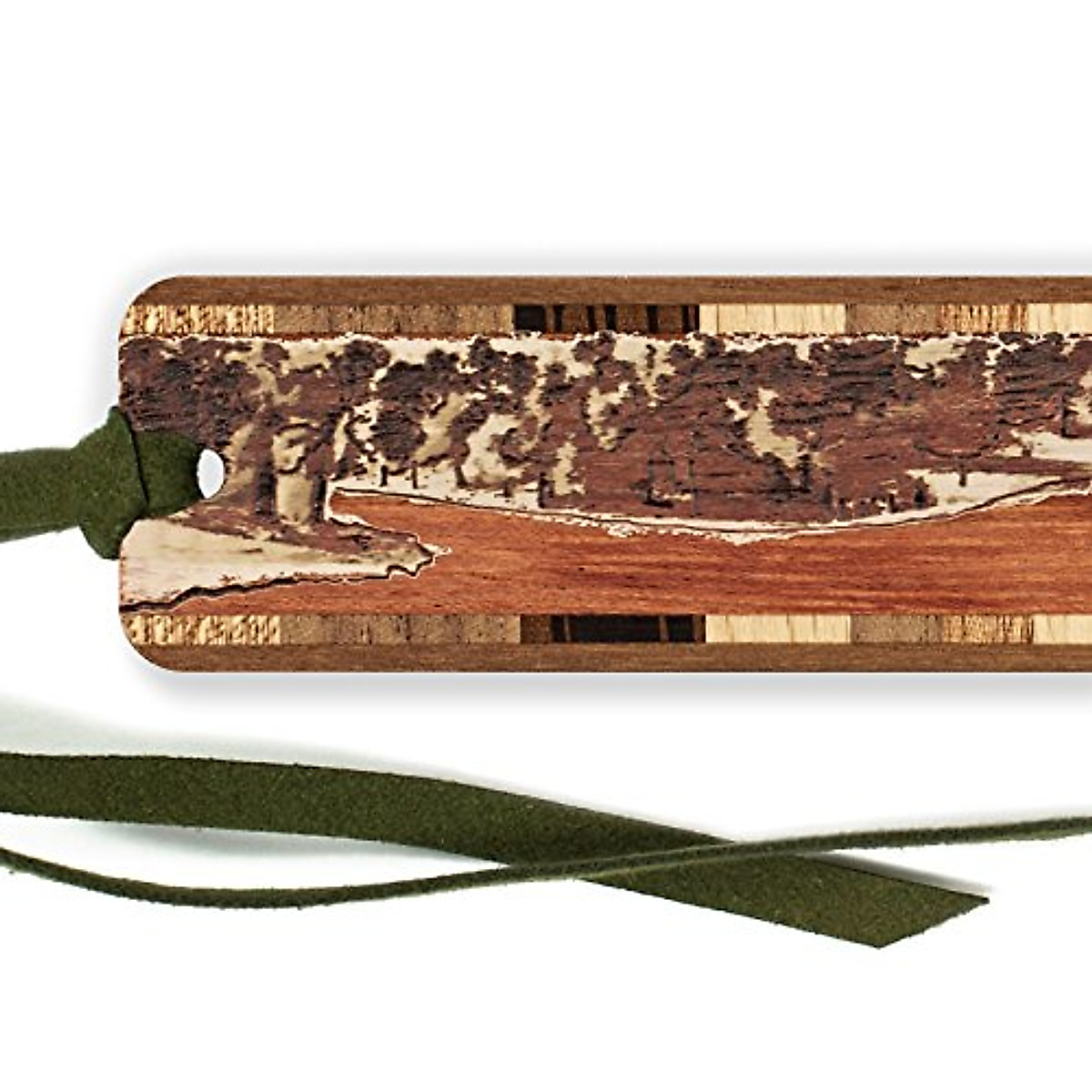 Golfers on The Green Engraved Wooden Bookmark with Suede Tassel - Also Available with Personalization - Made in The USA