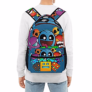 ELENAYAH Geometry Old School Gaming Backpack Kids School Bag Lightweight Daypack Travel Laptop Bag Women Men Bookbags