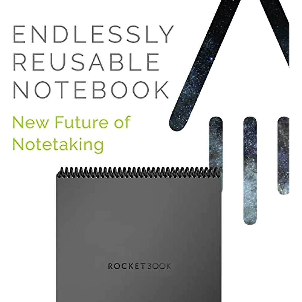 Rocketbook Flip - with 1 Pilot Frixion Pen & 1 Microfiber Cloth Included - Gray Cover, Letter Size (8.5" x 11")