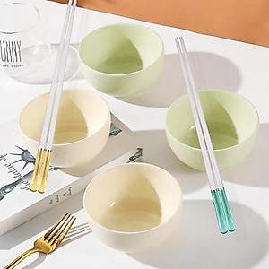 Slivek 5 Pairs Chopsticks-Reusable Chopsticks Dishwasher Safe, 9.45 inch/24 cm Matte Non-Slip Fiberglass Family/ Restaurant Chop Sticks, Chinese/Japanese Korean Chopstick, Multicolor