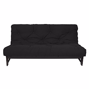 TRUPEDIC x Mozaic - 8 inch Full Size Standard Futon Mattress (Frame Not Included) | Basic Midnight Black | Great for Kid's Rooms or Guest Areas - Many Color Options
