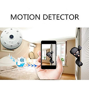 BlueHills White Compact Security Camera for Ceiling or Walls HD 1080P Night Vision Motion Detector & Two-Way Audio - Monitor Front-Door Home Business Kids Baby Dog Cat & Pets with App in Cell Phone