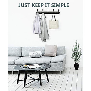 Haocute Wall Mounted Coat Rack Heavy Duty Coat Hooks with 5 Metal Hooks, 15 Inch Coat Hook Rail for Entryway, Kitchen, Bathroom, Living Room, Bedroom