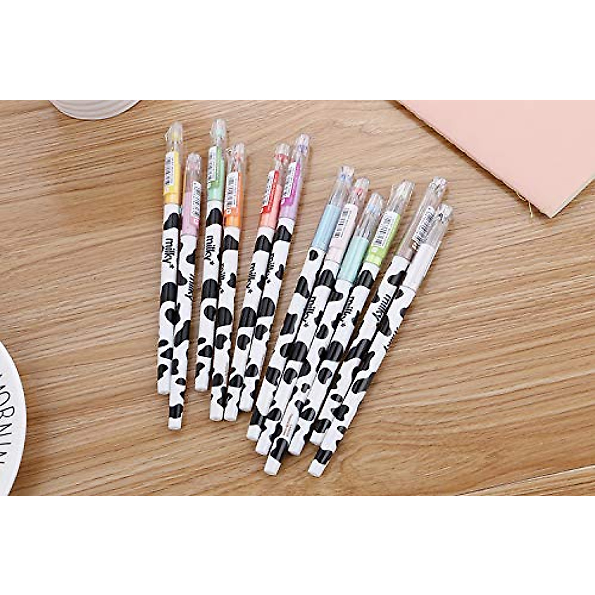sencoo 12 pack Colorful Cute Diamond Gel Pen Candy Color Milky Cow Pens Set Writing Kawaii Stationery School Office Supplies