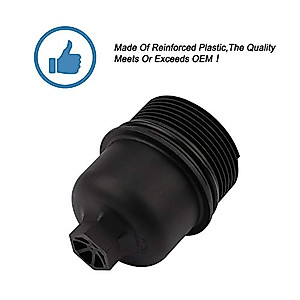 Oil Filter and Oil Filter Housing Cap Assembly , Fits For Chrysler Dodge Jeep Ram - 200, 300, Challenger, Charger, Durango, Cherokee, Wrangler,Replaces# 68191350AA, 917-190