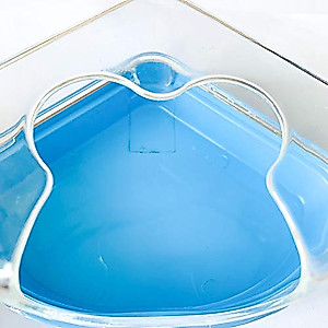 PINVNBY Hamster Bathroom Gerbil Plastic Sand Dry Bath Container Small Animal Sauna Toilet Sandbox  with Scoop for Hamster Gerbil Rat Mice and Small Animal