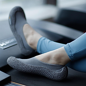 JiuQing Womens Barefoot Sock Shoes Fitness Cross-Trainer Shoes Portable Comfortable for Gym Yoga Water Sports,Gray,8