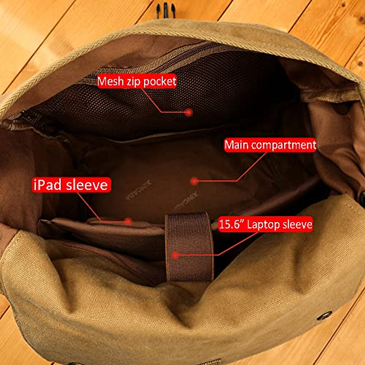 XINCADA Canvas Laptop Backpack Travel Backpack Rucksack for Men Women School College Bookbag Fits 15.6" Laptop Vintage Backpacks Daypack for Traveling Work School, Blue black