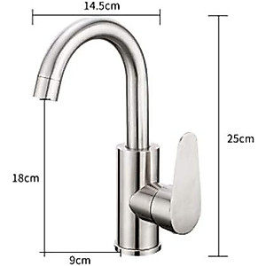 Kitchen Taps Hot and Cold Water Mixer Brushed 304 Stainless Steel Bathroom Faucet Basin Tap Bath Sink Faucet