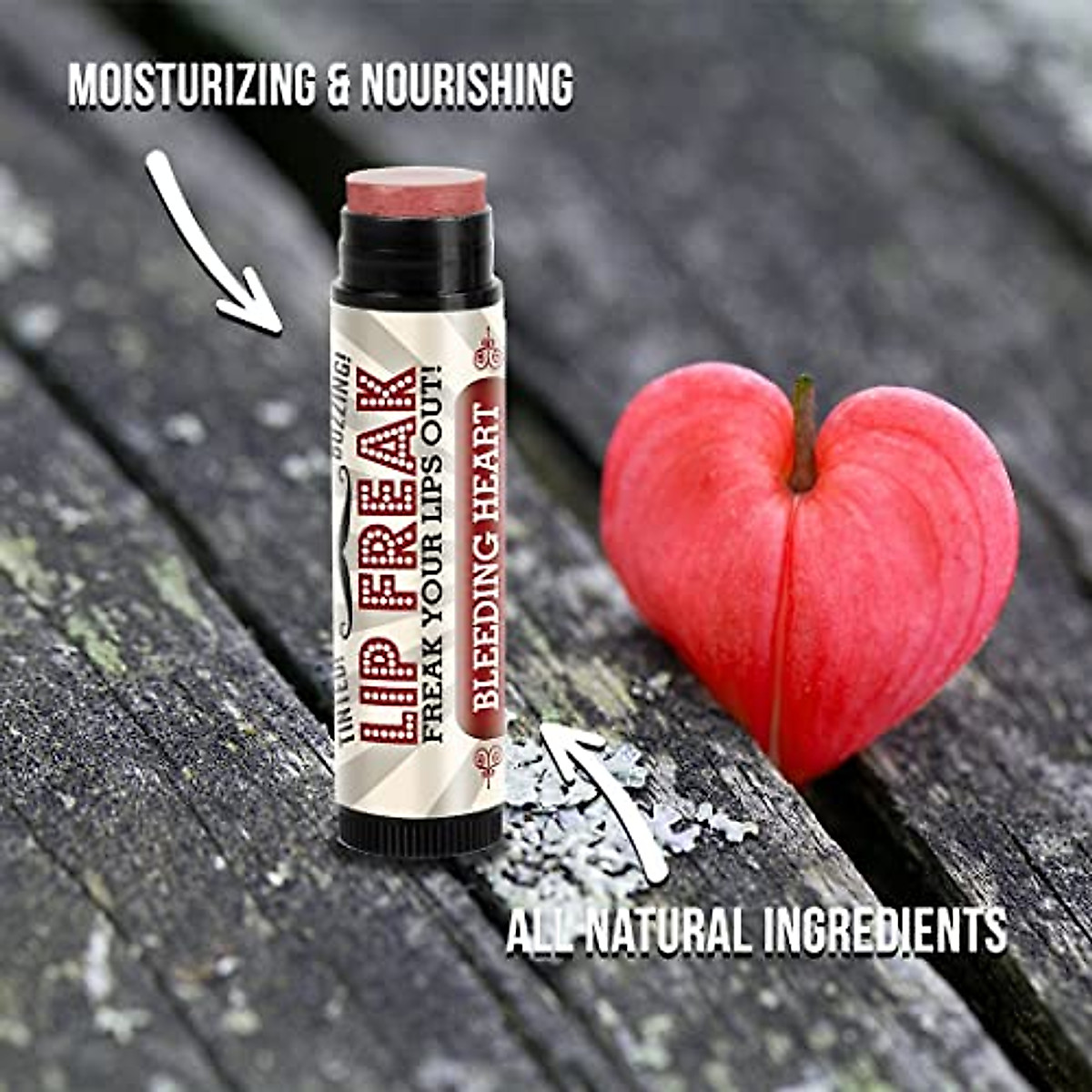 Doctor Lip Bang's BUZZING Lip Balm | Lip Freak| 100% All Natural | Cruelty Free | Tinted | Bleeding Heart