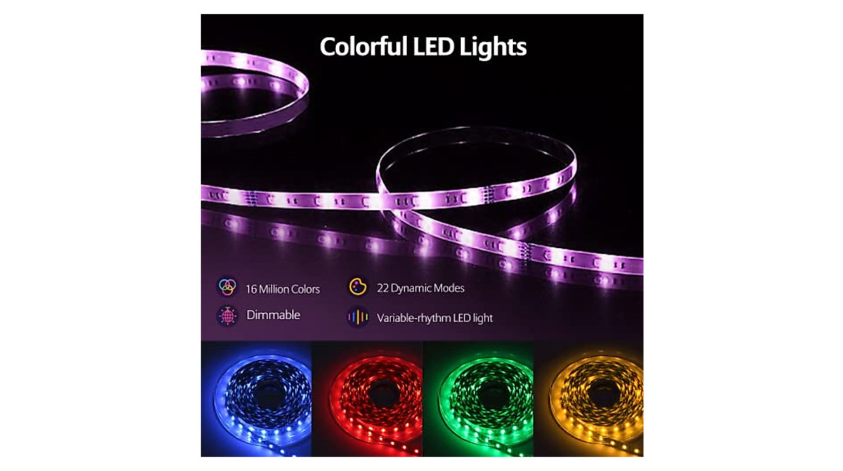 LED Strip Lights for Bedroom - 100ft RGB Color Changing Lights