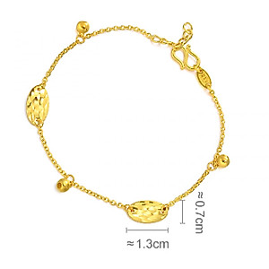 CHOW SANG SANG 999.9 24K Solid Gold Price-by-Weight 4.49g Gold Modern Bead Bracelet for Women 82806B | 7.4", (19 CM)