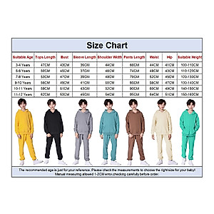 amropi Boy's Hooded Tracksuit Pullover Sweatshirt Jogging Pants Set 2 Pieces Sweatsuit Green, 7-8 Years