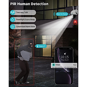 SOVMIKU 4MP 8X Optical/Digital Zoom Wireless Outdoor Security Cameras,Auto Tracking,360° PTZ WiFi Camera,Human Detection,2-Way Audio,24/7 Record,Alexa