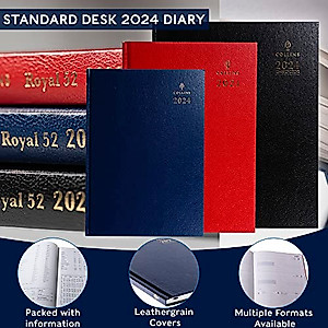 Collins Debden Collins Standard Desk 2024 Diary Quarto Week to View Business Diary (Appointments) - Business Planner and Organiser - January to December 2024 Diary - Weekly - Blue - A36.60-24