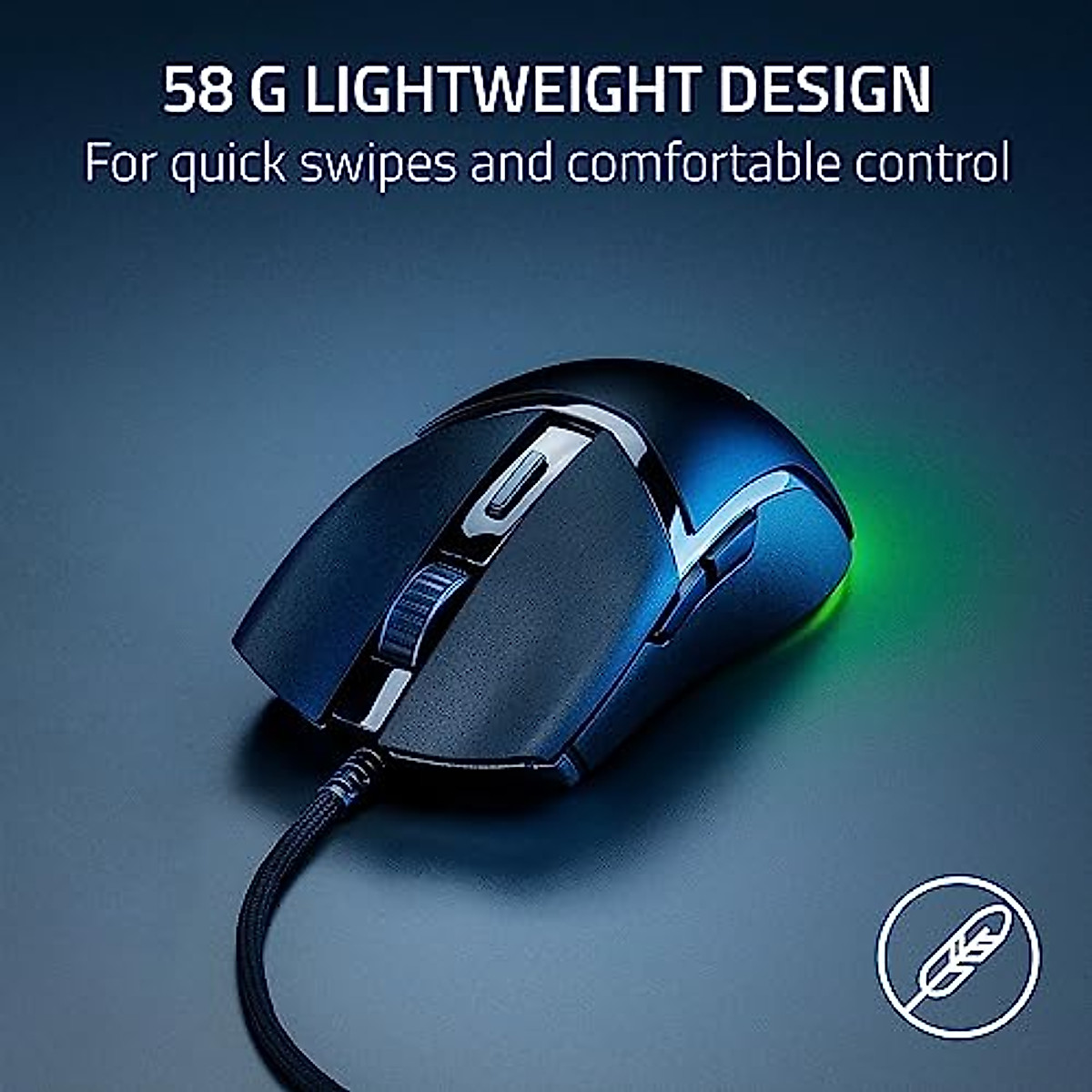 Razer Cobra Wired Gaming Mouse: 58g Lightweight Design - Gen-3 Optical Switches - Chroma RGB Lighting with Underglow - Precise 8500 DPI Optical Sensor - 100% PTFE Mouse Feet - Speedflex Cable - Black