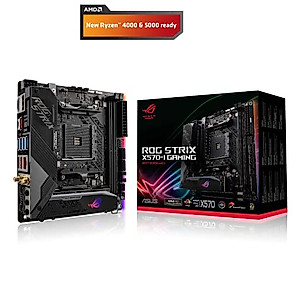 ASUS ROG Strix X570-I Gaming, X570 Mini-ITX Gaming Motherboard, AMD Ryzen 3000 with PCIe 4.0, WiFi 6 (802.11ax), Intel Gigabit Ethernet, SATA 6Gb/s