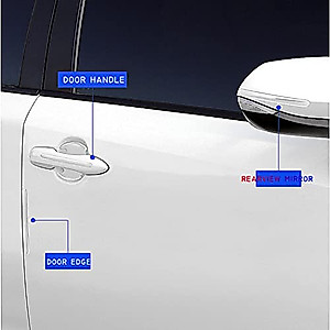 8Pcs 3D Transparent car Door Handle Stickers Door Bowl Paint Anti-Scratch Invisible car Door Handle Scratch Protection Film Anti-Collision Protection Stickers are compatable for Most Models