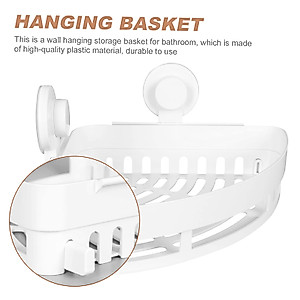 VOSAREA 1pc Shelf Storage Basket Wall-Mounted Shelf Soap Holder Rack Corner Shelf Wall Mounted Shelf Suction Cup Shower Shelf Wall-Mounted Bathroom Mounted Basket White Plastic