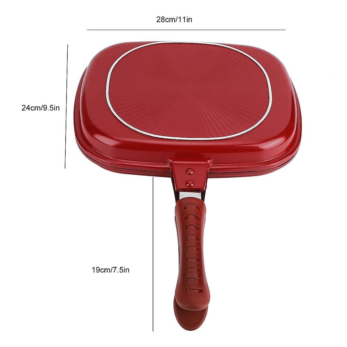 Double Side Grilled Pan, Non‑Stick Aluminium Double Grill Pan Sandwich And Panini Maker Fry Pan for Barbecue, Chicken and Fish