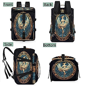 Ballet Logo Teal（01） Gym Duffle Bag for Traveling Sports Tote Gym Bag with Shoes Compartment Water-resistant Workout Bag Weekender Bag Backpack for Men Women